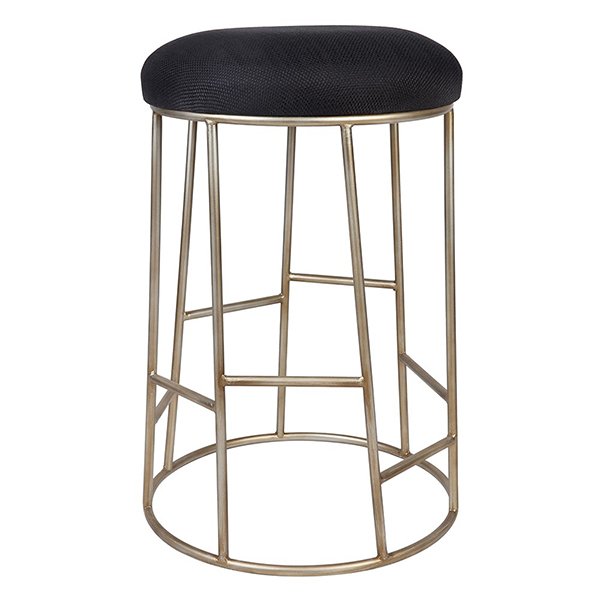 Buy Aiden Gold Steel Kitchen Stool - Black Linen Online in Australia ...
