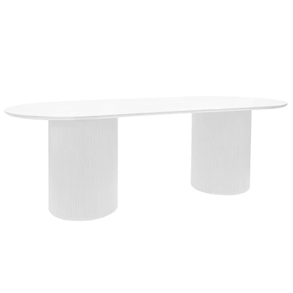 Buy Arlo Oval Dining Table - 2.4m White Online in Australia | Cassa Vida