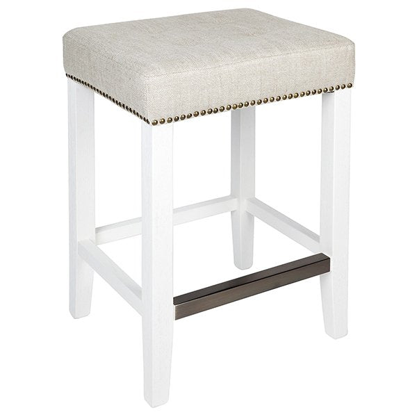 Buy Canyon White Kitchen Stool - Natural Linen Online in Australia ...