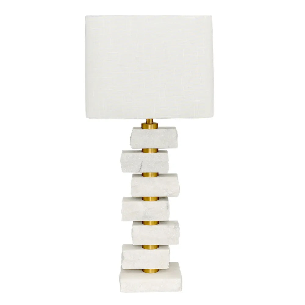 78cm Debbie Marble & Boucle White Table Lamp Online in Australia ...