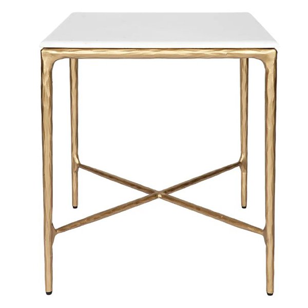 Buy Heston Square Marble Side Table - Brass Online in Australia | Cassa ...