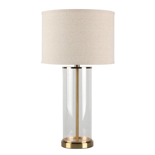 Buy Left Bank Table Lamp - Brass with Natural Shade Online in Australia ...