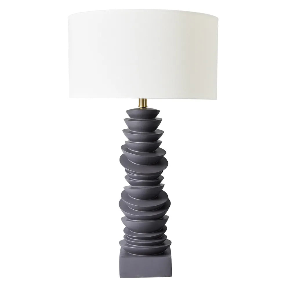 Mendoza Table Lamp - Grey w White Shade Online in Australia – Cassa Vida