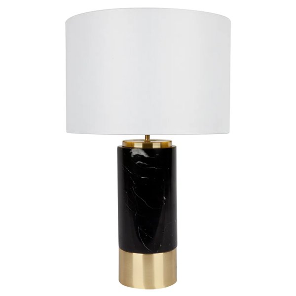Buy Paola Marble Table Lamp - Black with White Shade Online in ...